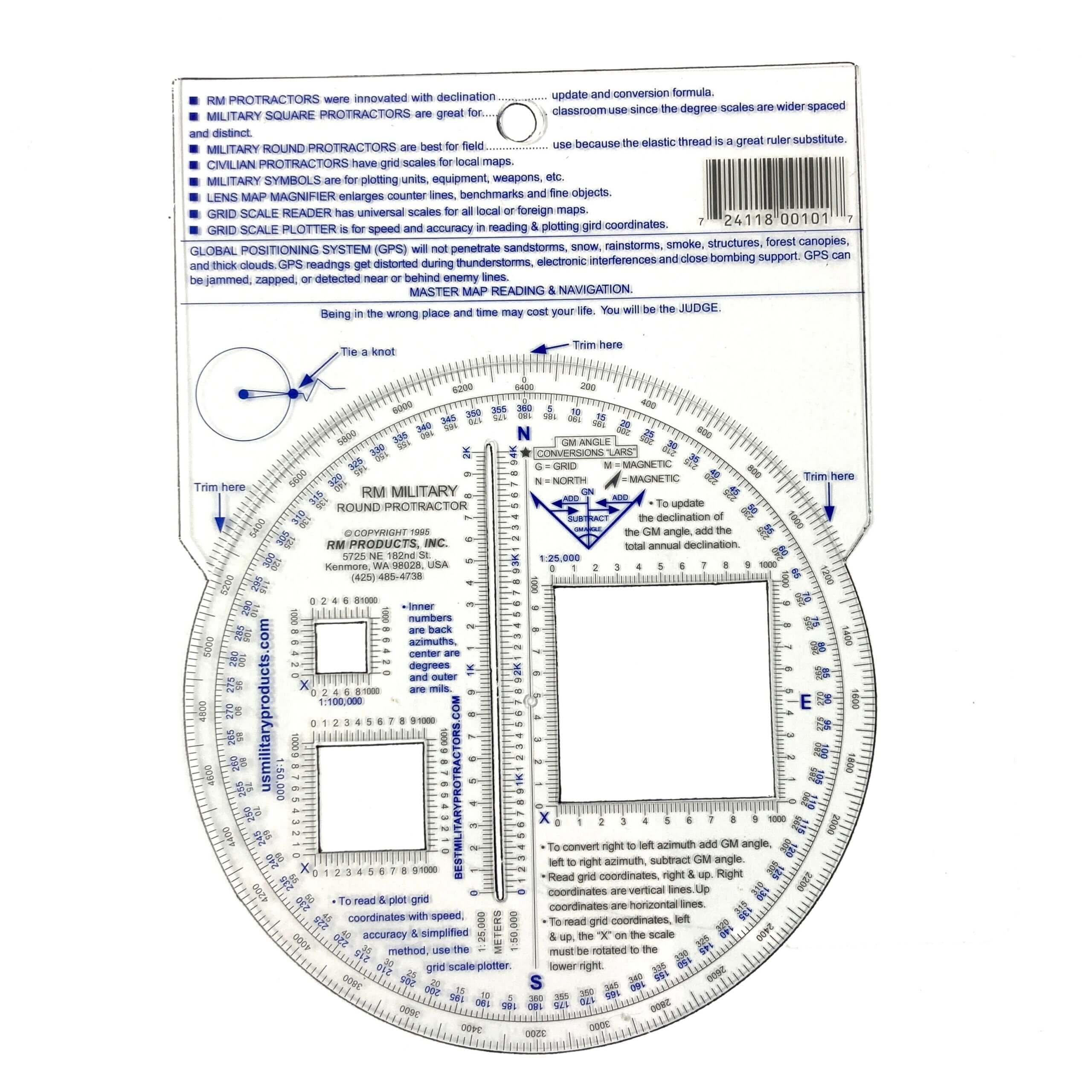 Military Map Protractor, Round - Venture Surplus