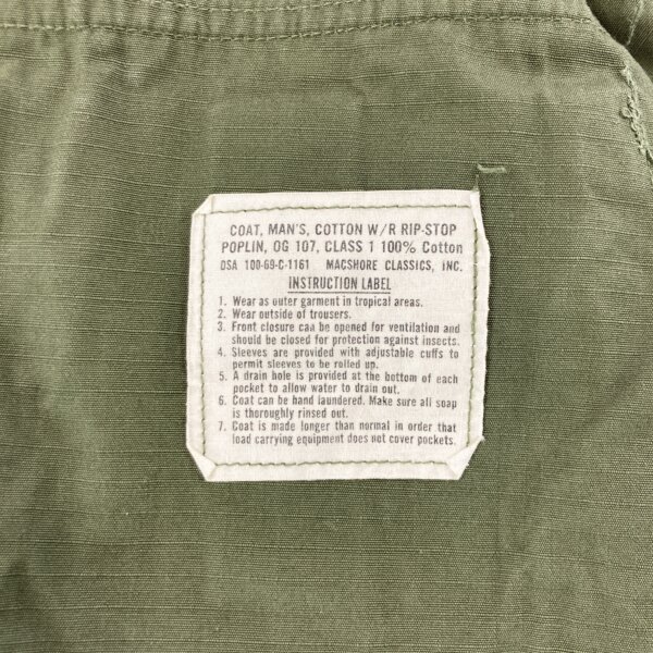 USGI Cotton/Poplin Ripstop Coat, Class 1, OG 107, 3rd Pattern