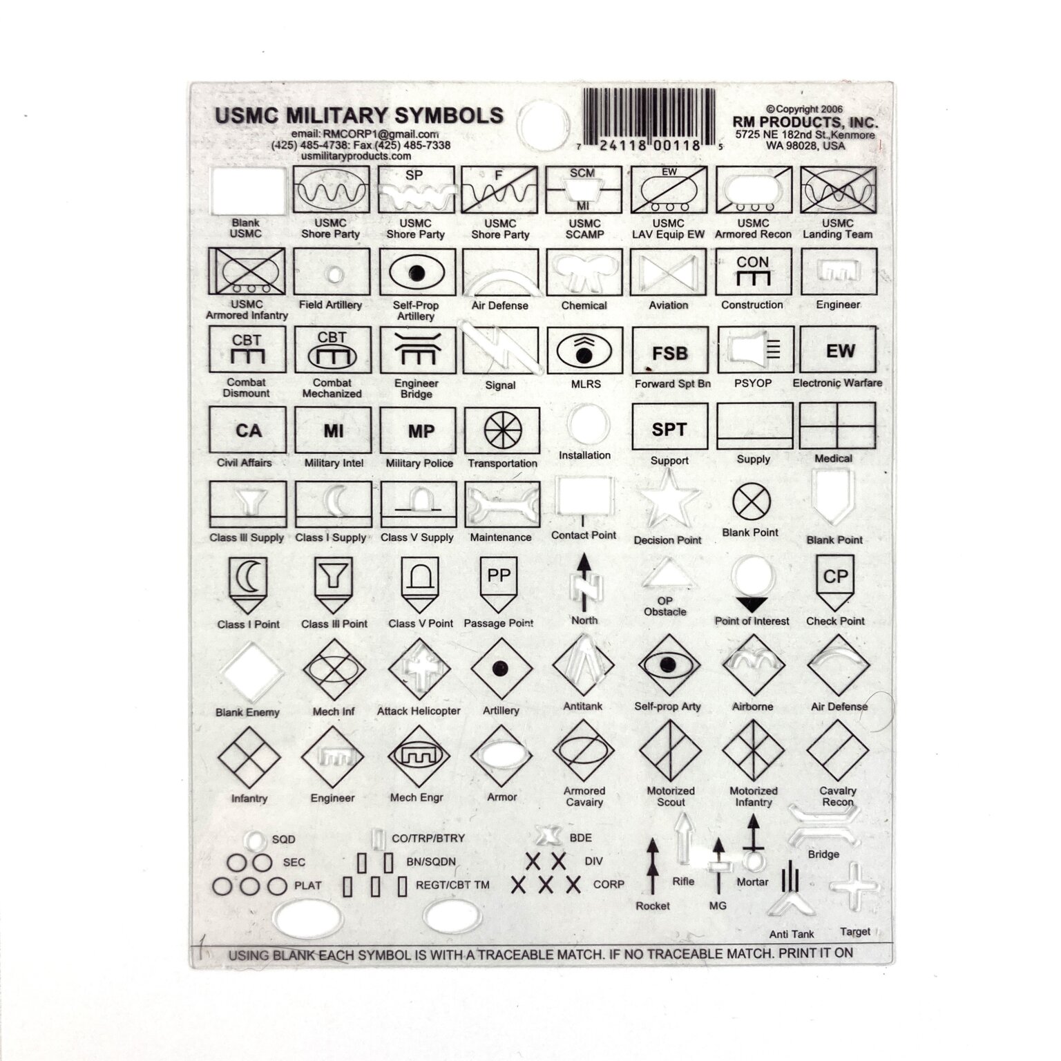 USMC Military Symbols Stencil - Venture Surplus