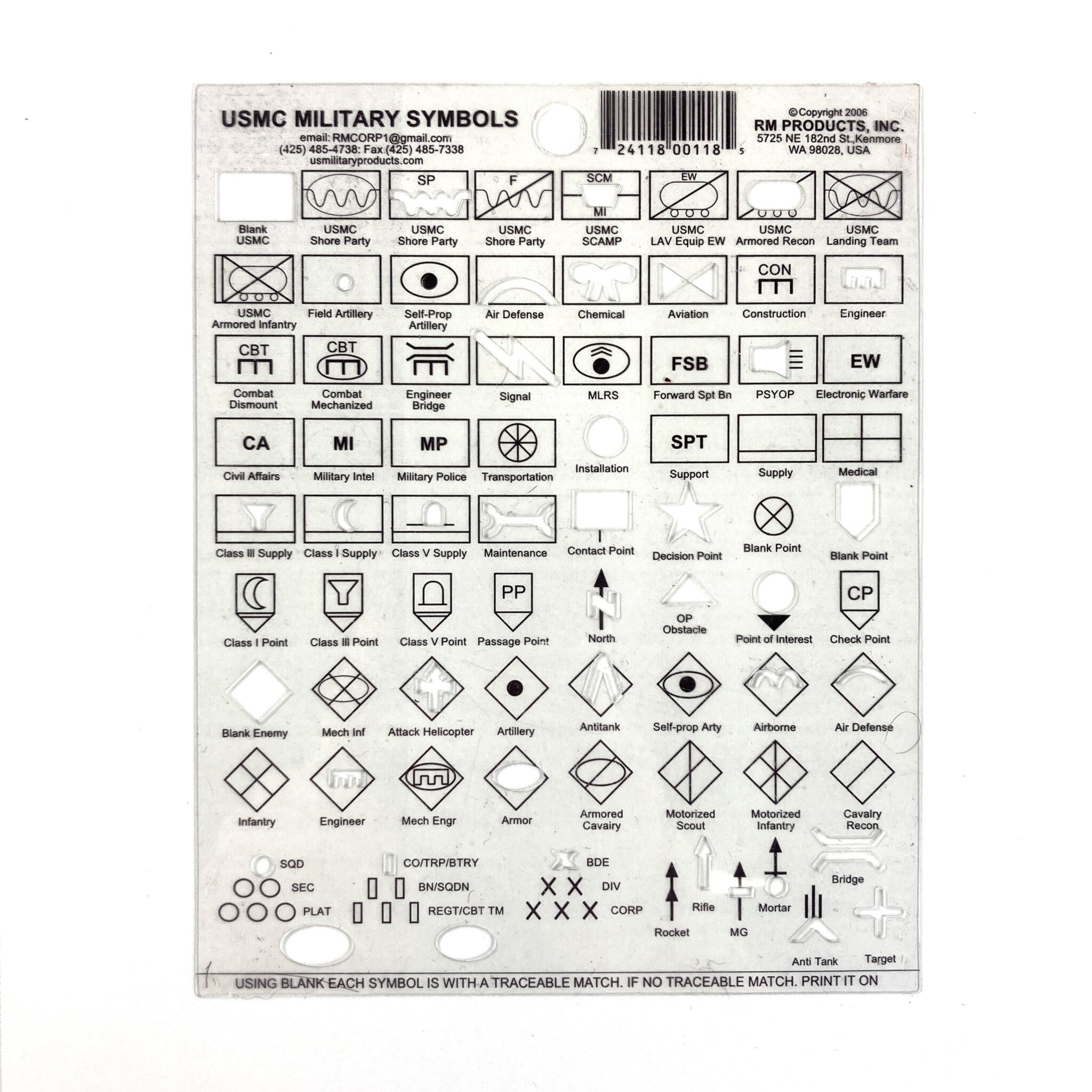 USMC Military Symbols Stencil - Venture Surplus