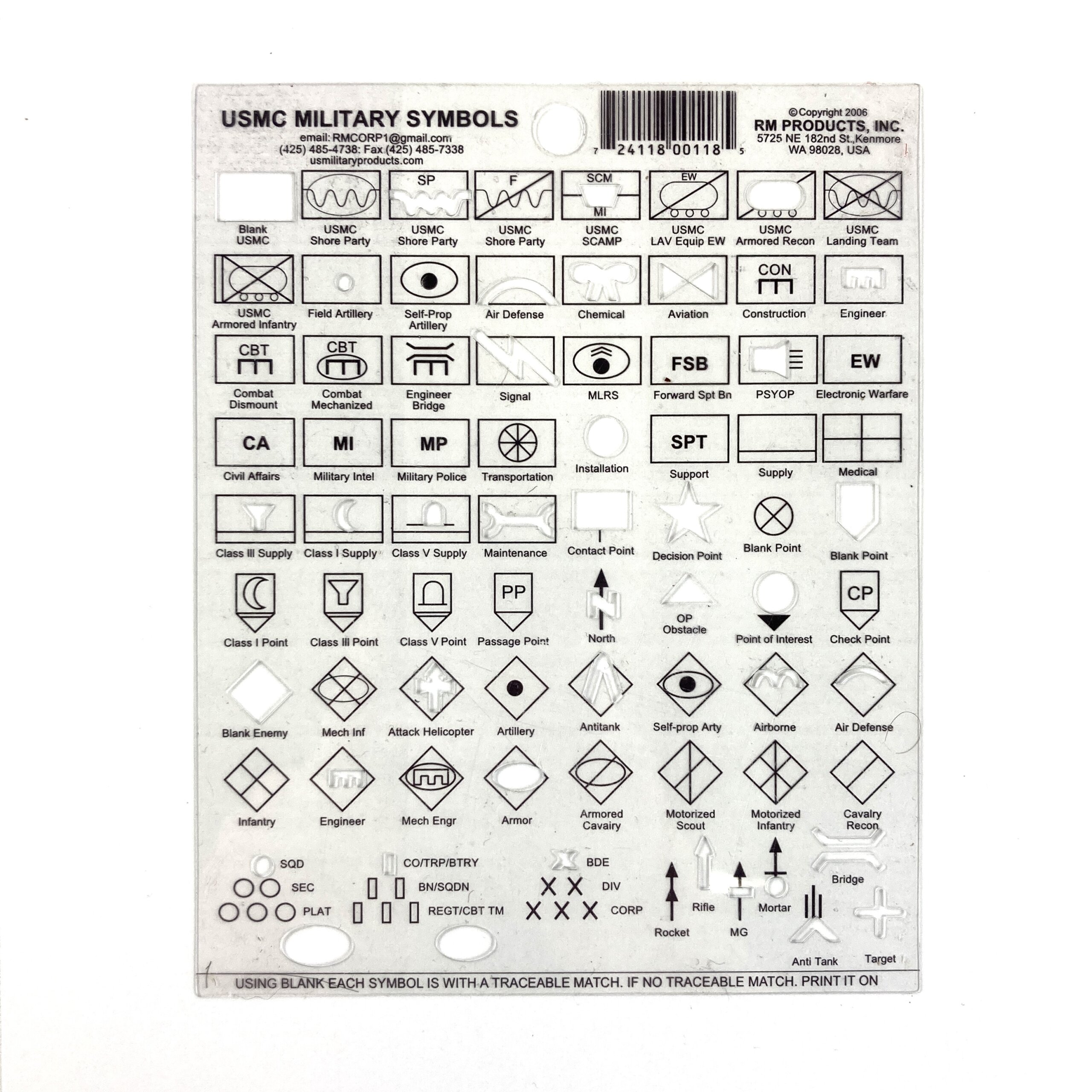USMC Military Symbols Stencil - Venture Surplus