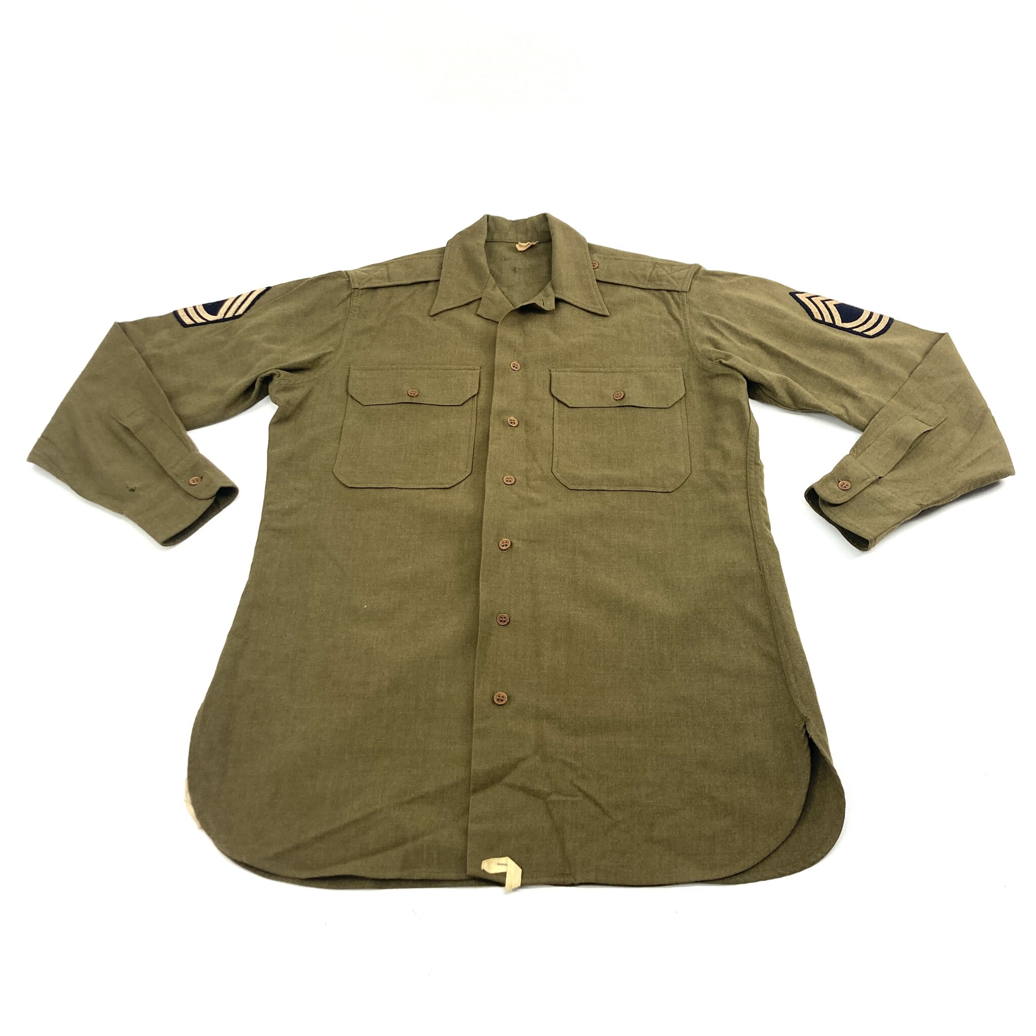 US Army WWII Officers Flannel Shirt, Olive Drab - Venture Surplus